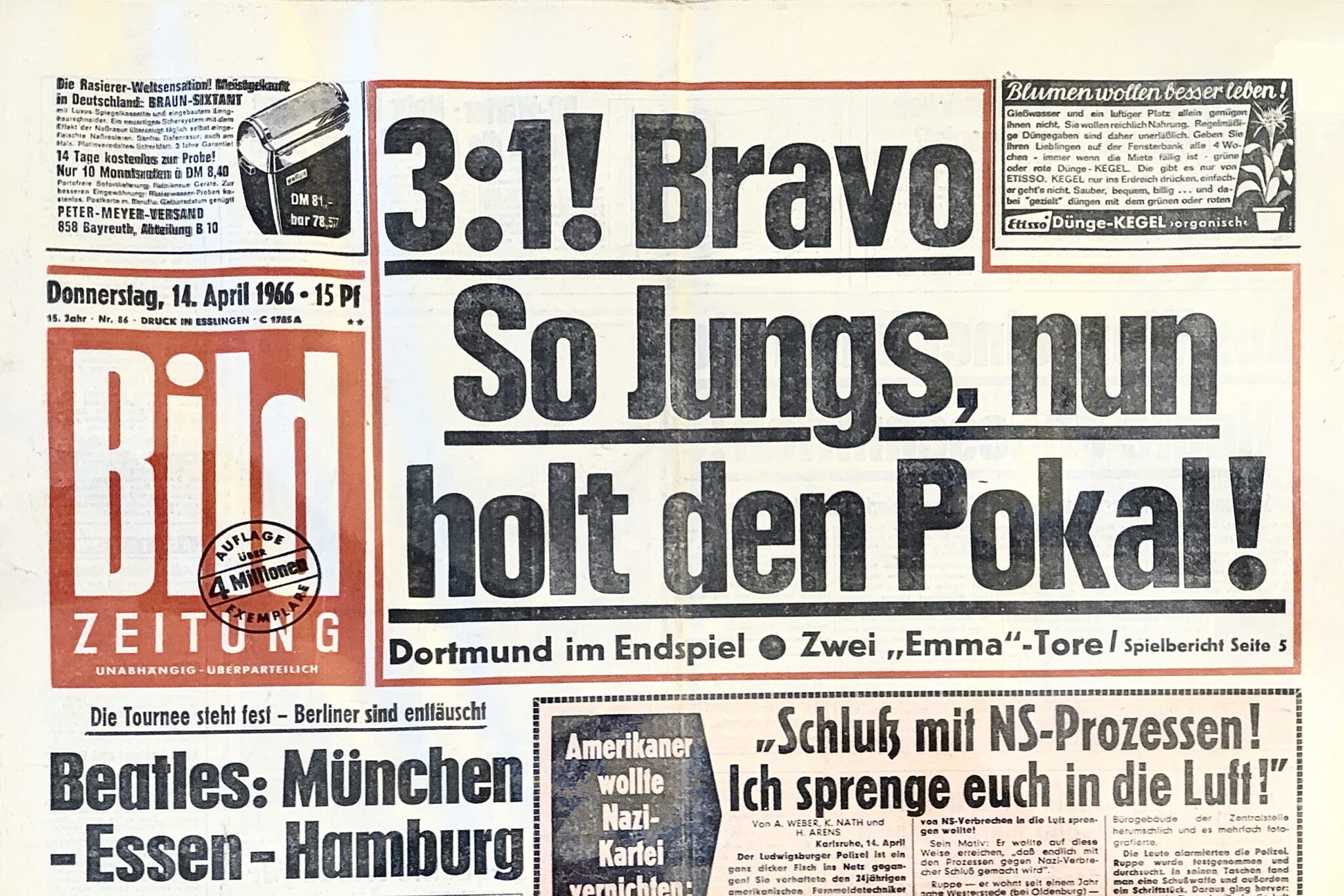 BILD ZEITUNG 1966 ARCHIV – Ihre Originalausgabe! | Historische-Magazine.de