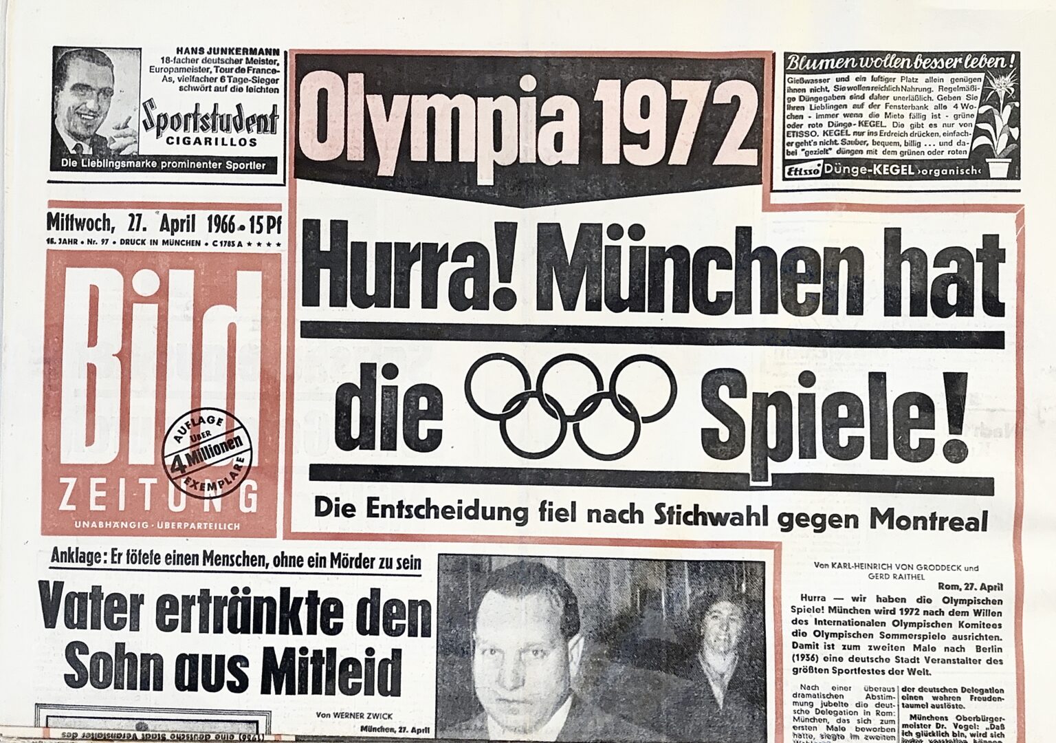 BILD ZEITUNG 1966 ARCHIV – Ihre Originalausgabe! | Historische-Magazine.de